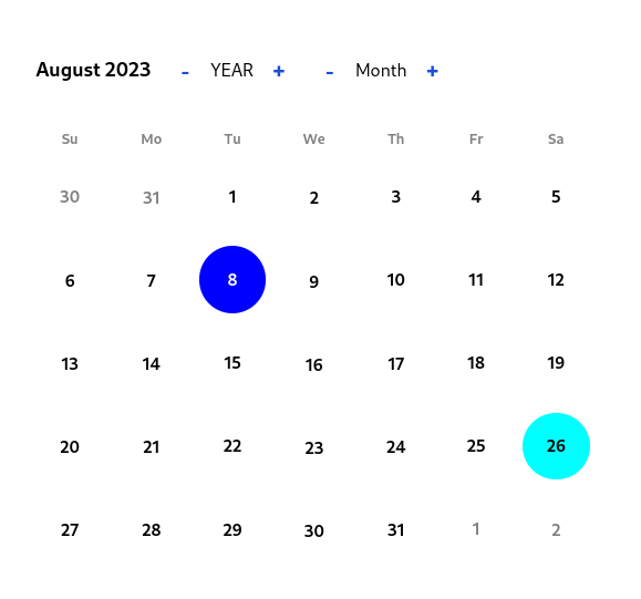 Plain React Calender