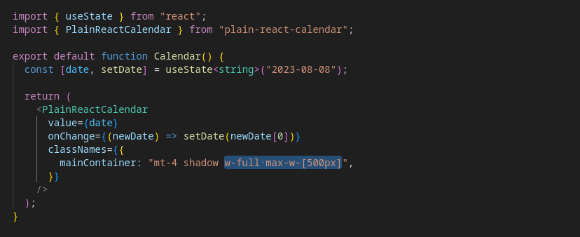 plain-react-calender