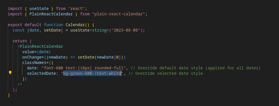 Plain React Calender