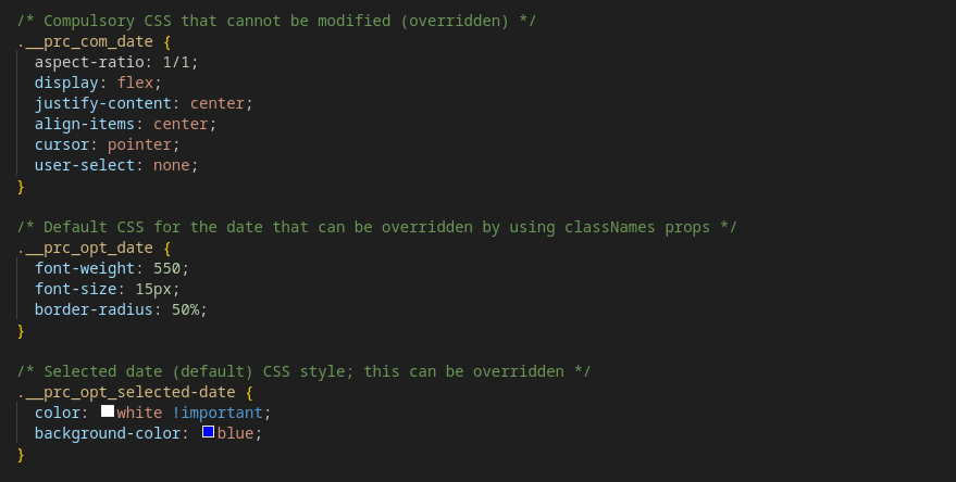 plain-react-calender